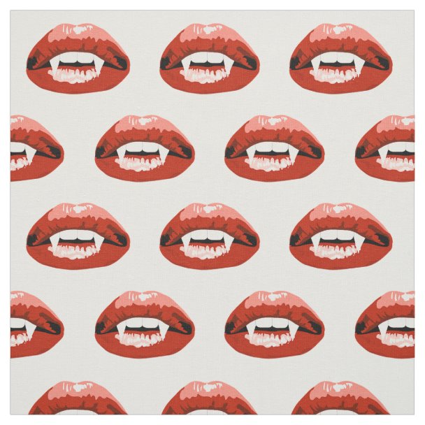Red Lips Fabric | Zazzle
