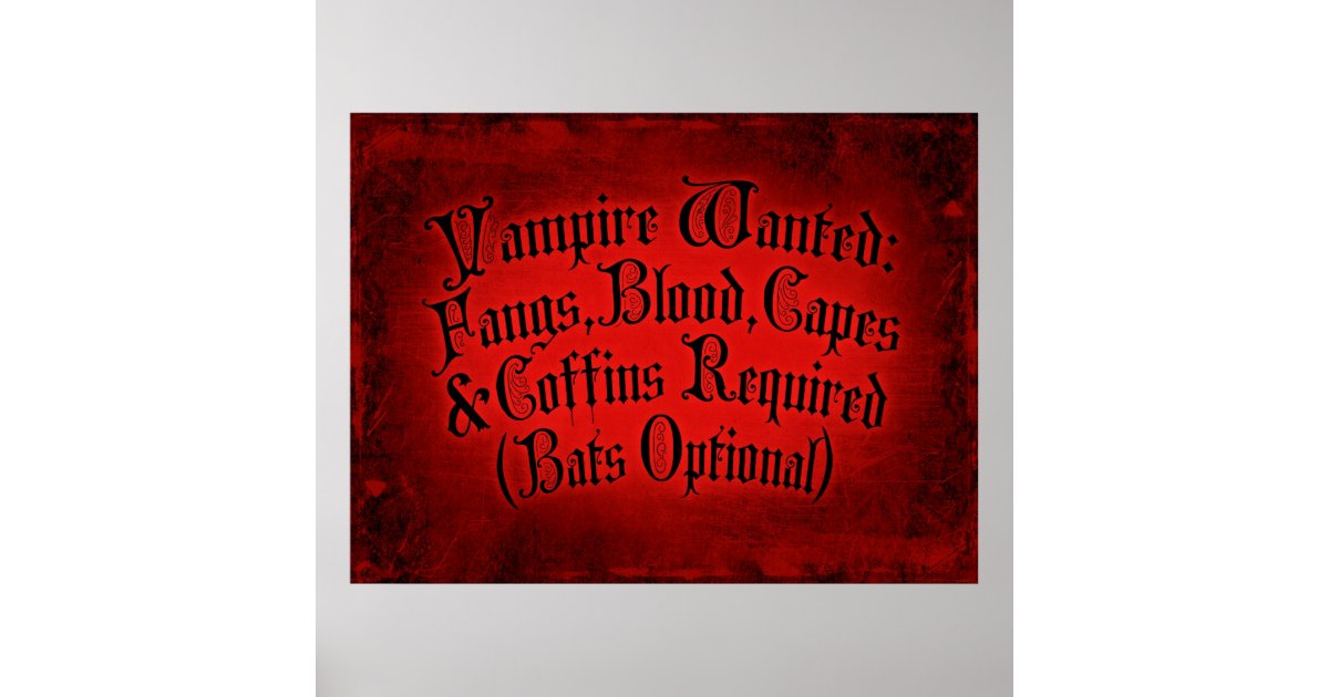 Vampire Wanted Poster | Zazzle