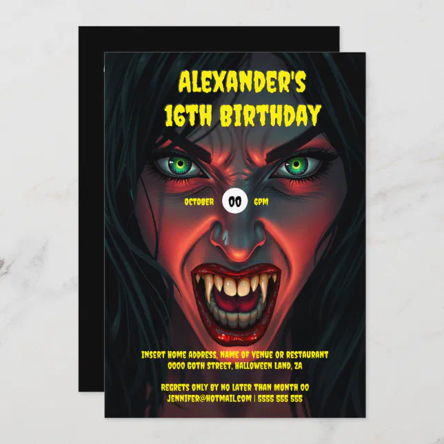 Vampire woman invitation | Zazzle