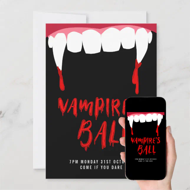 Vampire's Ball Halloween party invite | Zazzle