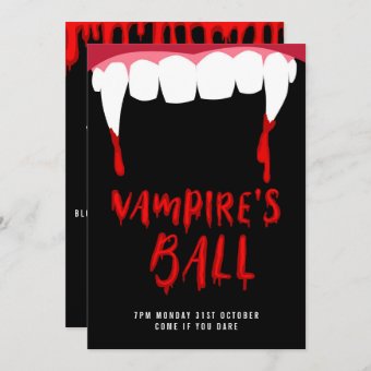 Vampire's Ball Halloween party invite | Zazzle