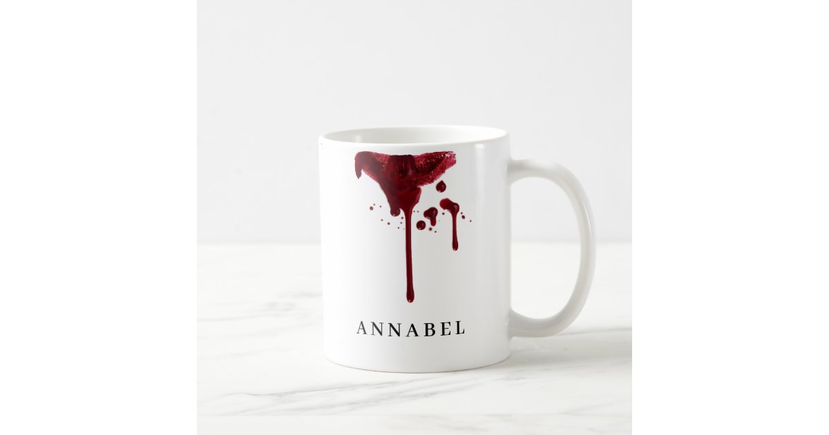 Vampire's dark red Lipstick stain with blood Coffee Mug | Zazzle