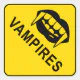 Vampires, Yellow Diamond Warning Sign Square Sticker | Zazzle