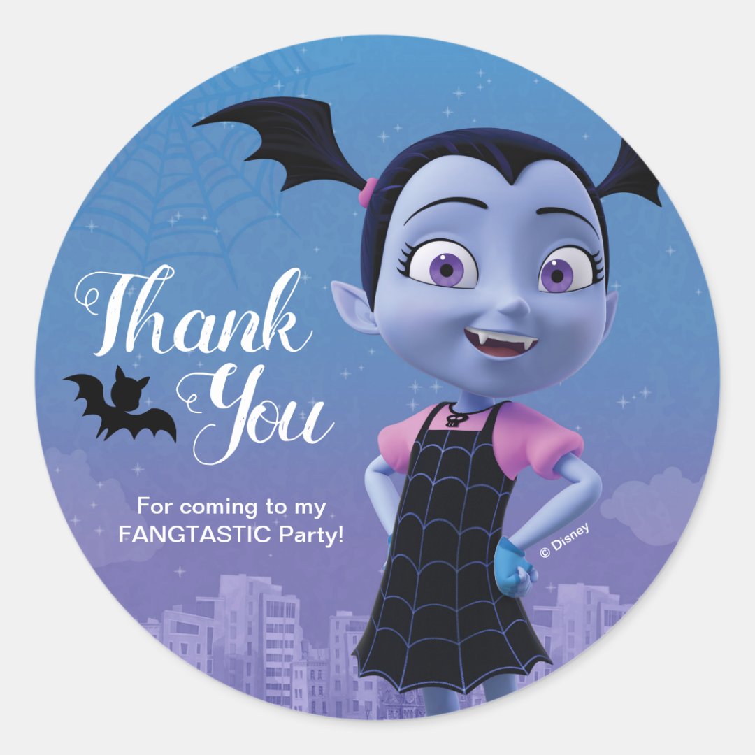 Vampirina | Birthday Thank You Classic Round Sticker | Zazzle