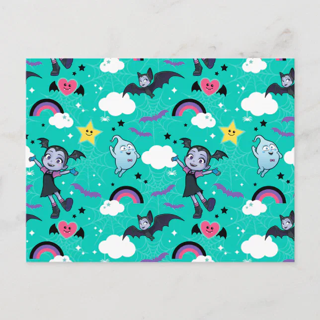 Vampirina & Demi | Friends are Magical Pattern Postcard | Zazzle