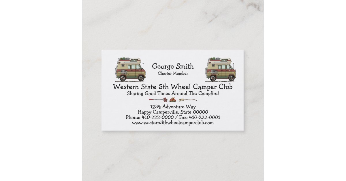 Van Camper Trailer Business Card | Zazzle