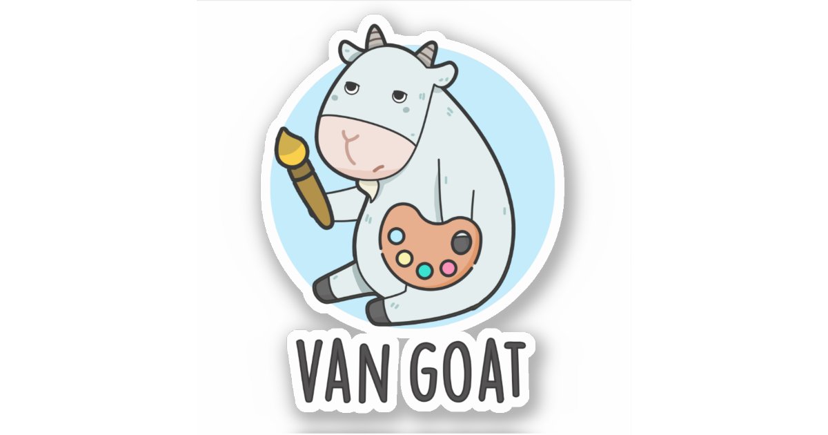 Van Goat Funny Artist Pun Sticker | Zazzle