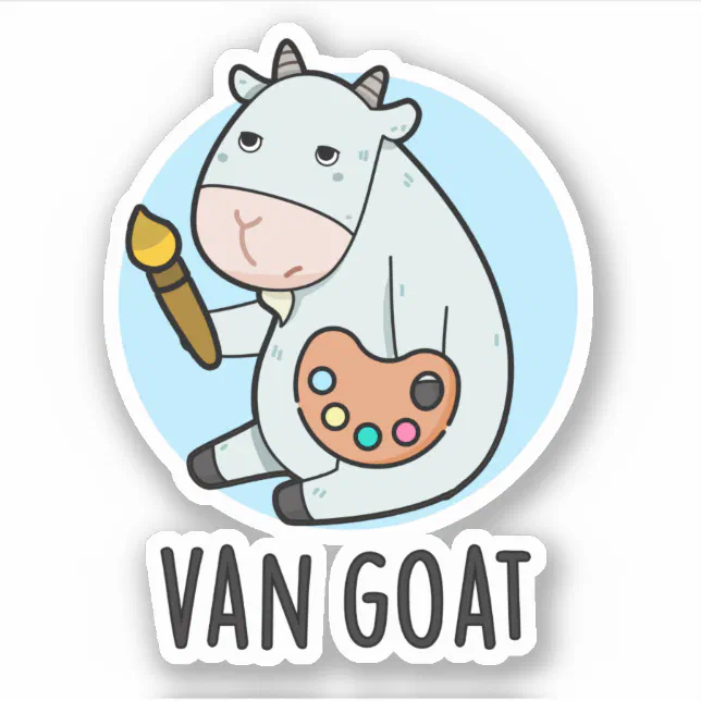 Van Goat Funny Artist Pun Sticker | Zazzle