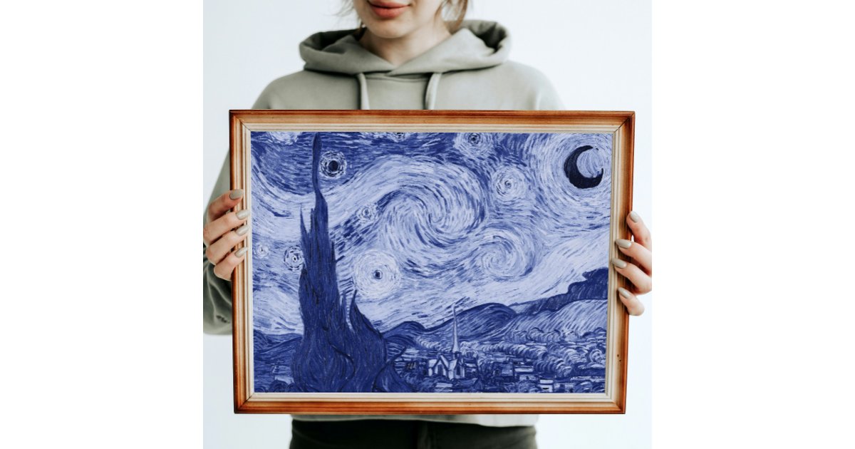 Van Gogh Blue Rendition of The Starry Night Poster | Zazzle