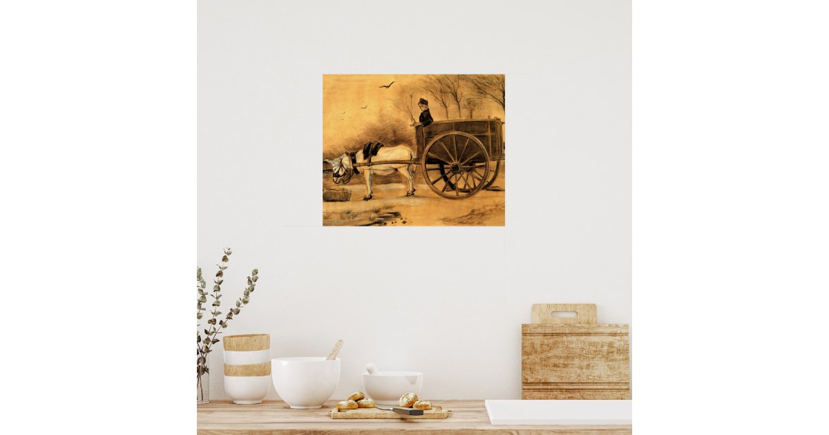 Van Gogh - Donkey and Cart Poster | Zazzle