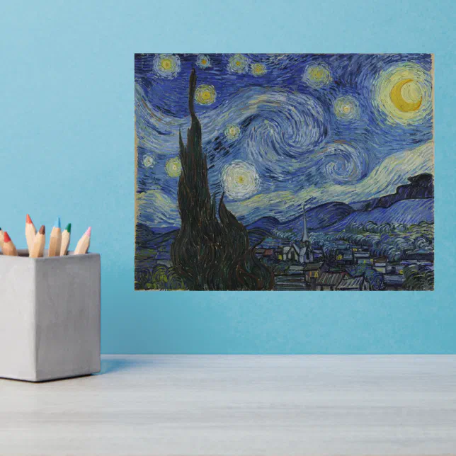 Van Gogh Famous Painting The Starry Night Wall Decal | Zazzle