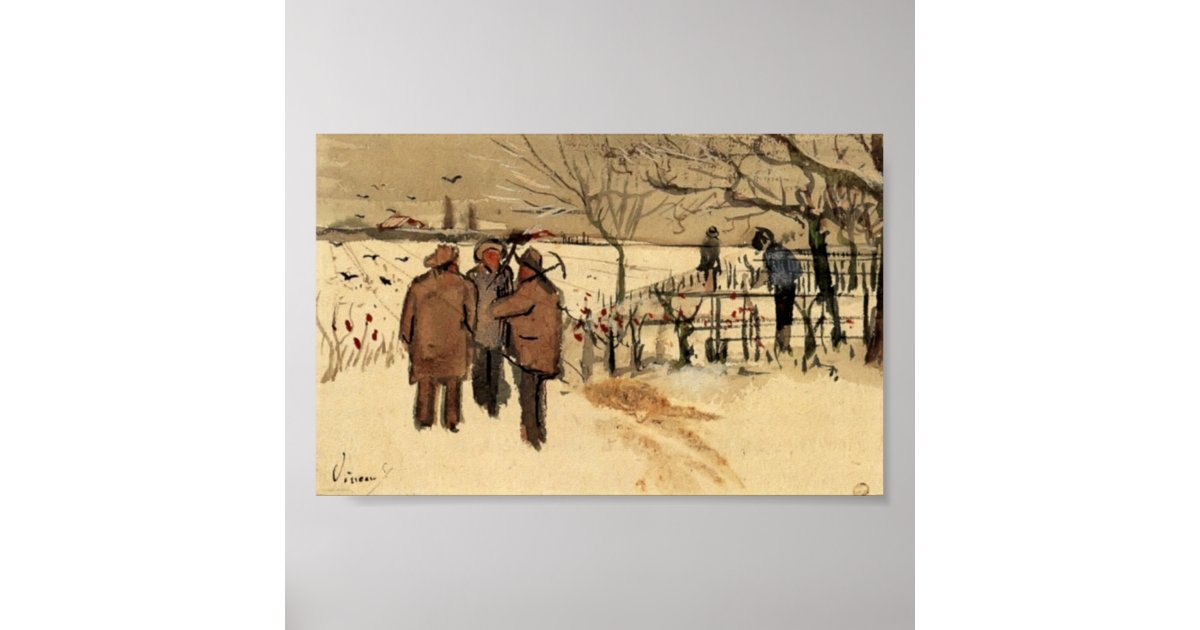 Van Gogh - Miners in the Snow Winter Poster | Zazzle