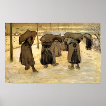 Van Gogh - Miners' wives carrying sacks of coal Poster | Zazzle