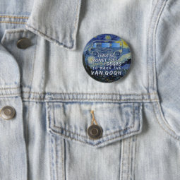 Van Gogh Monet Degas Funny Artist Pun Starry Night Button | Zazzle