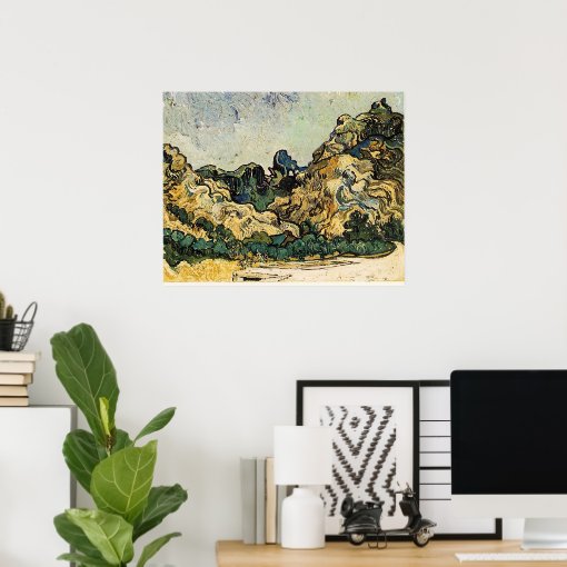 VAN GOGH - MOUNTAINS AT SAINT-REMY POSTER | Zazzle