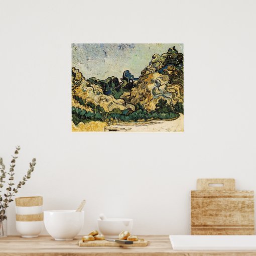 VAN GOGH - MOUNTAINS AT SAINT-REMY POSTER | Zazzle