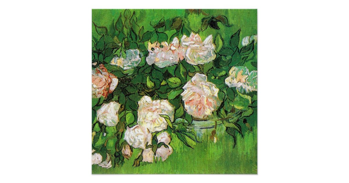 Van Gogh - Pink Roses Poster | Zazzle