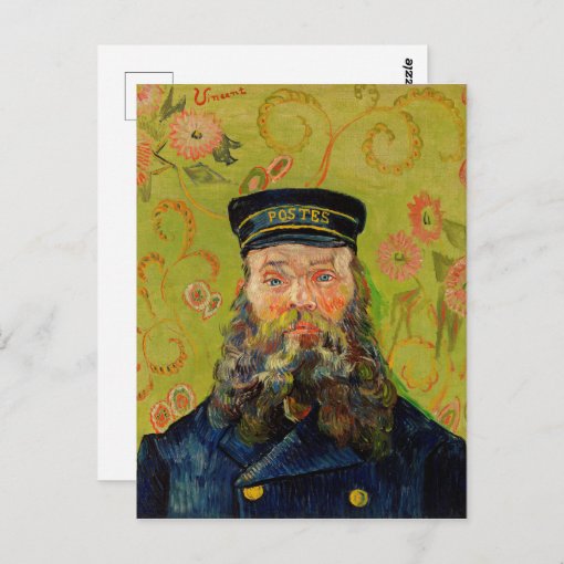 Van Gogh Postman. Portrait impressionism art Postcard | Zazzle