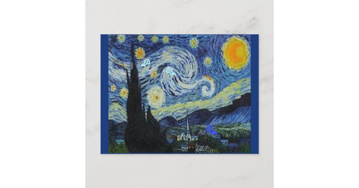 Van Gogh - Starry Night - Art Parody, Postcard | Zazzle