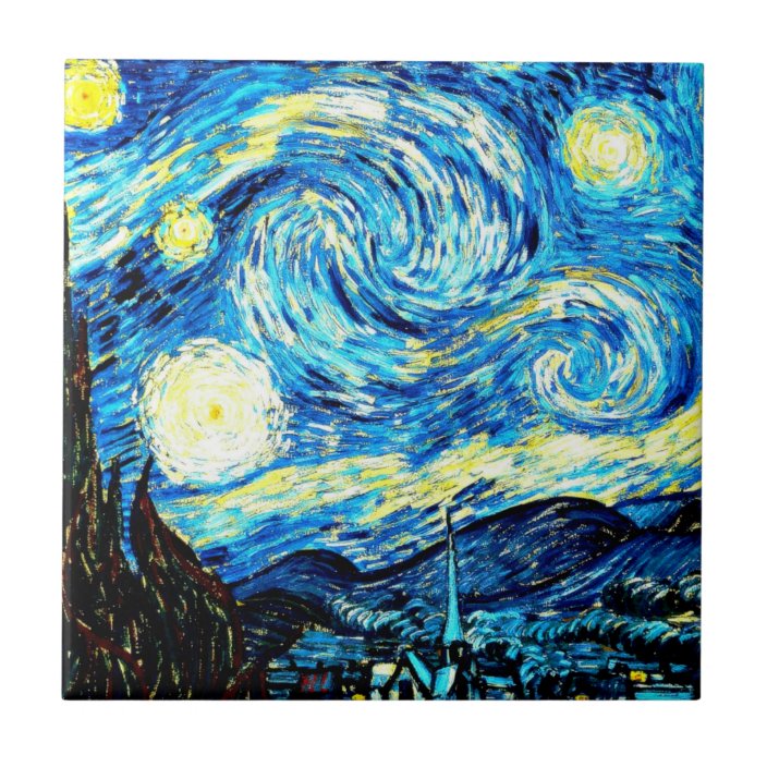 Van Gogh: Starry Night Ceramic Tile | Zazzle