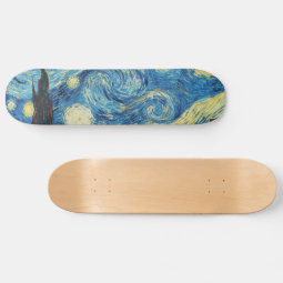 Van Gogh Starry Night Classic Impressionism Art Skateboard Deck | Zazzle
