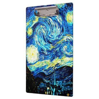 Van Gogh - Starry Night Clipboard | Zazzle