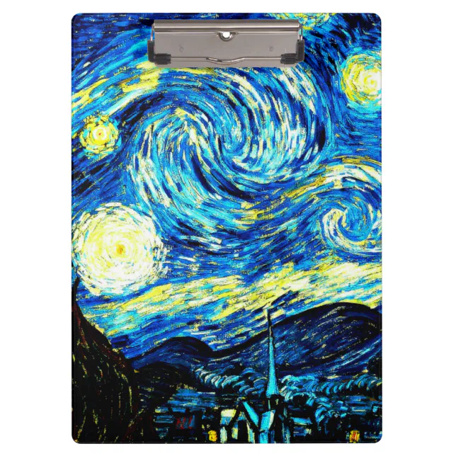 Van Gogh - Starry Night Clipboard | Zazzle