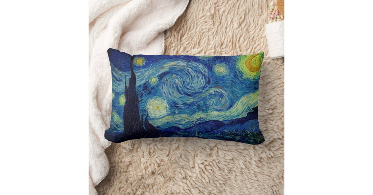 Van Gogh Starry Night Lumbar Pillow | Zazzle