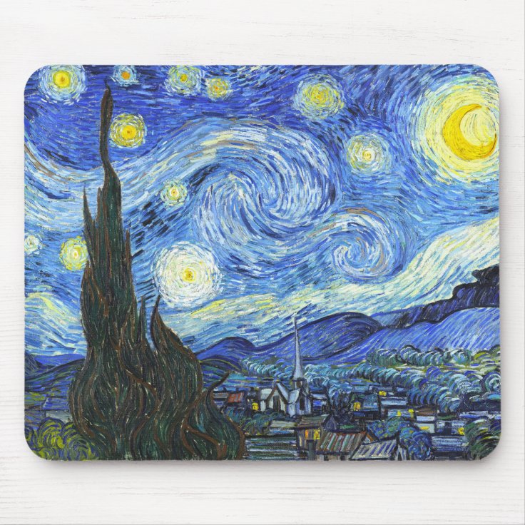 VAN GOGH Starry Night Mouse Pad | Zazzle
