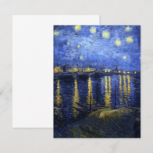 Van Gogh Starry Night Over The Rhone Invitations | Zazzle