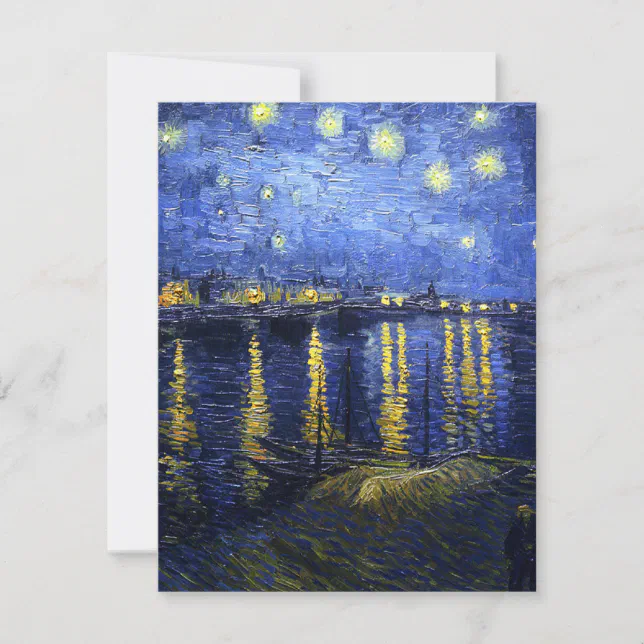 Van Gogh Starry Night Over The Rhone Invitations | Zazzle