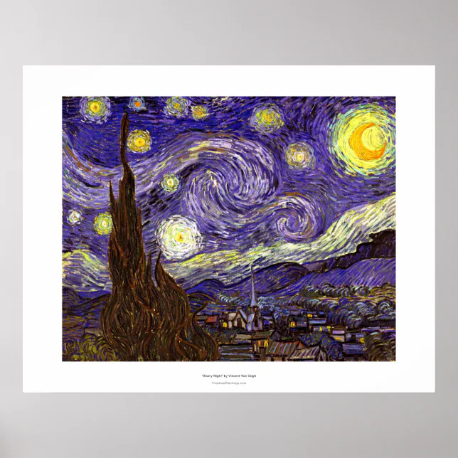 Van Gogh Starry Night painting by artist Vincent Poster | Zazzle