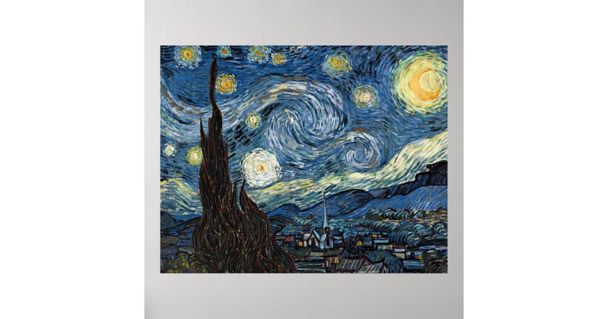 Van Gogh Starry Night Poster | Zazzle