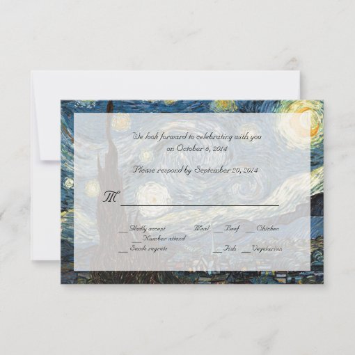 Van Gogh Starry Night rsvp Invitation | Zazzle
