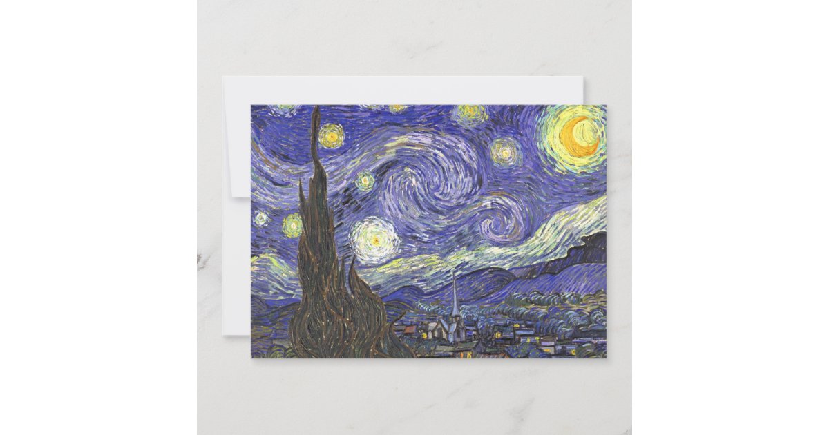 Van Gogh Starry Night Vintage Wedding Invitation | Zazzle