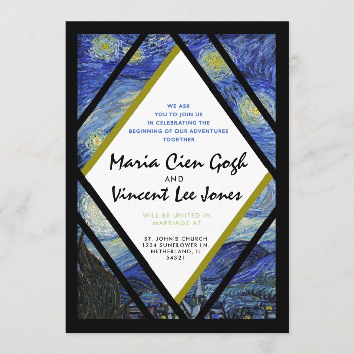 Van Gogh Starry Night Wedding Invitation | Zazzle.com