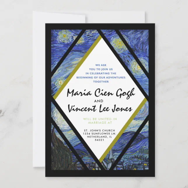 Van Gogh Starry Night Wedding Invitation | Zazzle