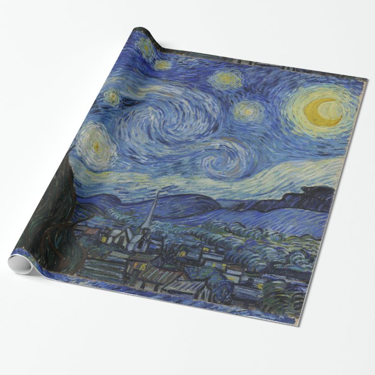 Van Gogh Starry Night Wrapping Paper | Zazzle