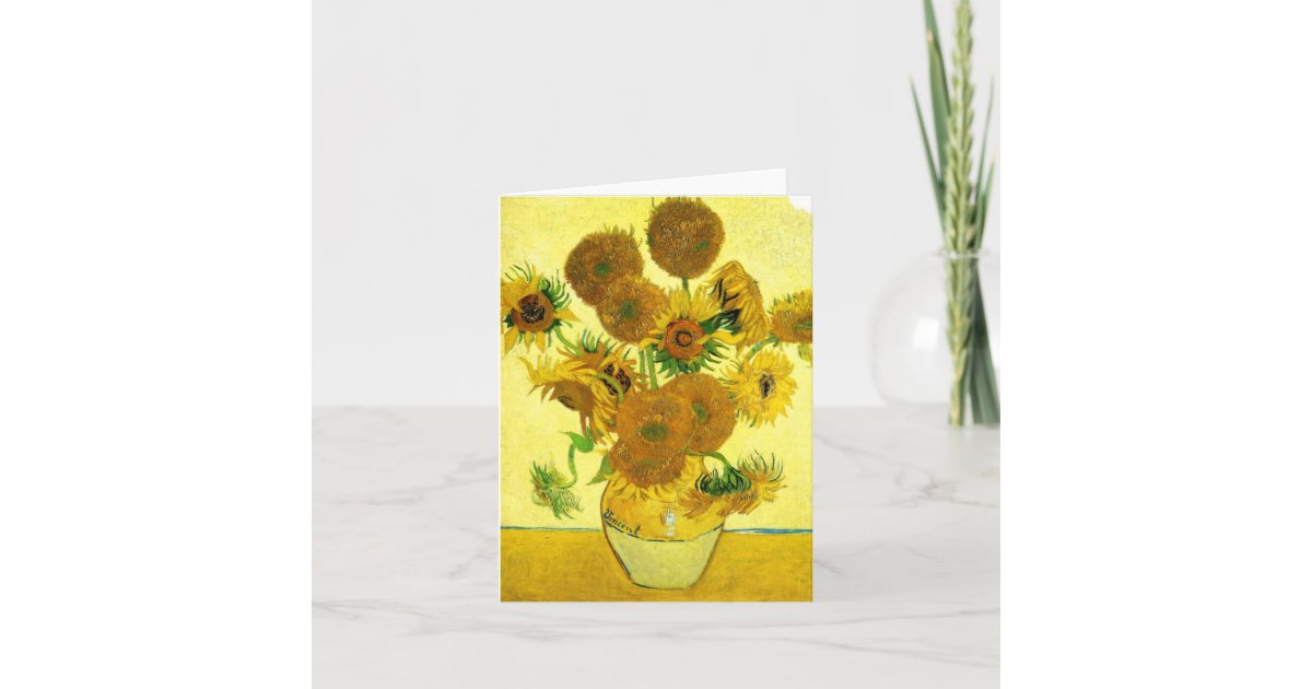 Van Gogh Sunflowers Note Card | Zazzle