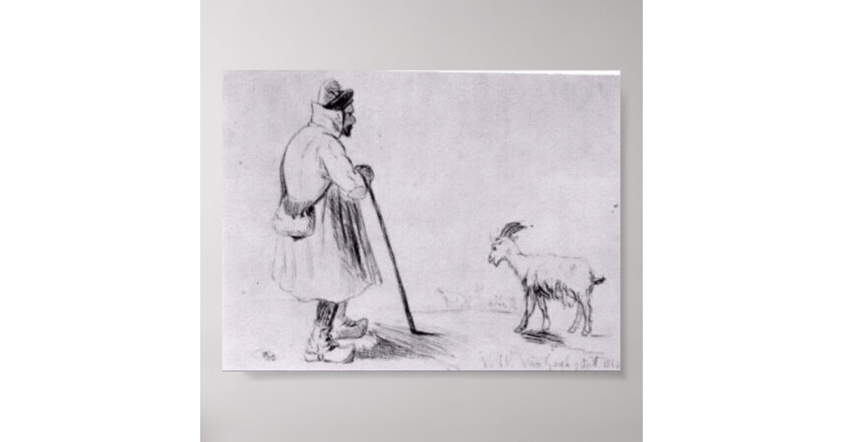 Van Gogh - The Goat Herd Poster | Zazzle