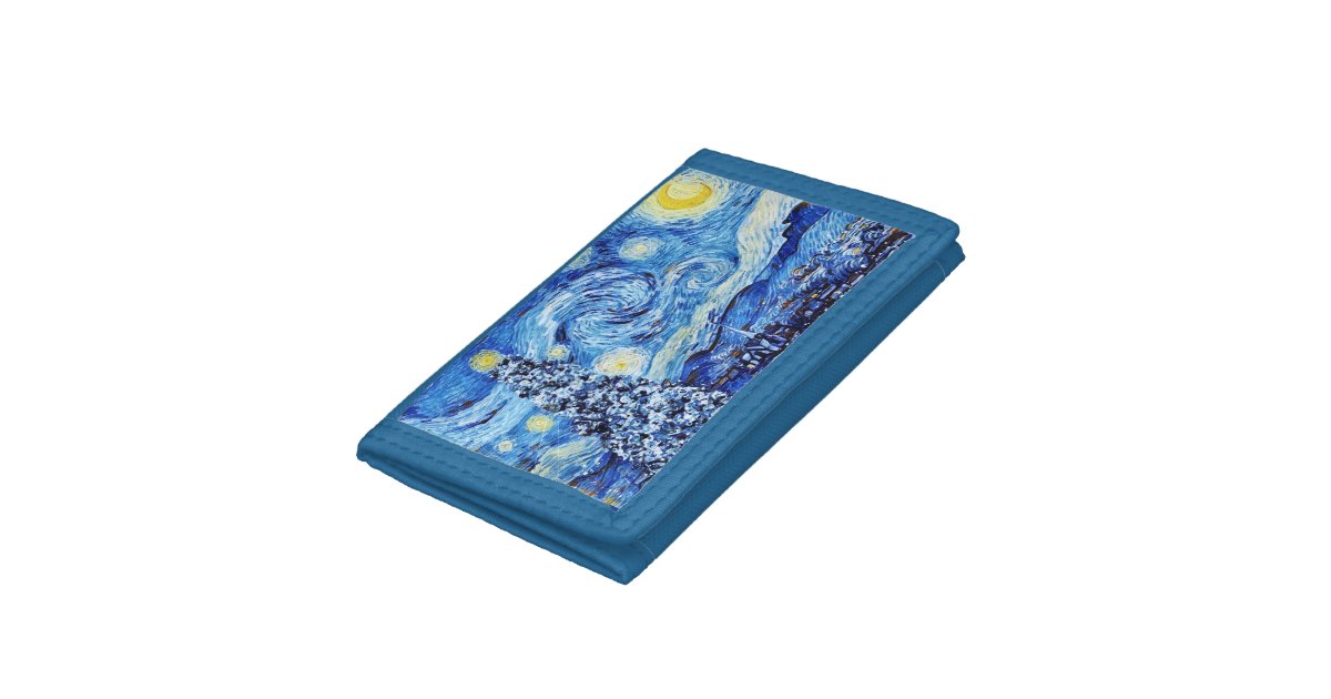 Van Gogh - The Starry Night - White Christmas Trifold Wallet | Zazzle
