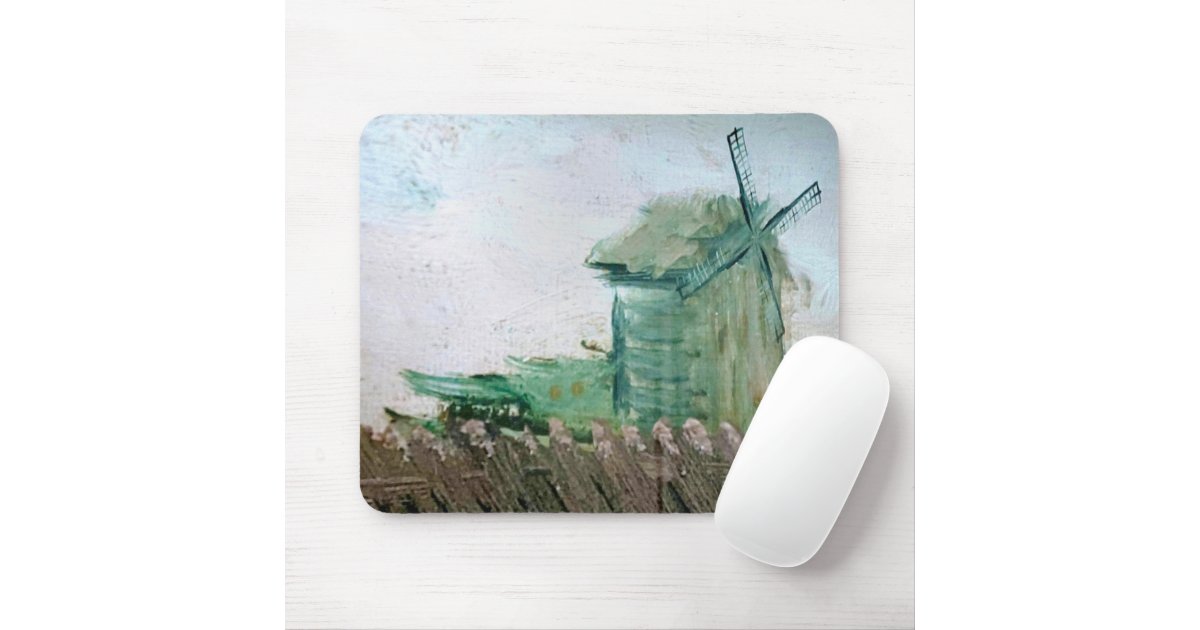 Van Gogh Windmill Painting Mouse Pad | Zazzle