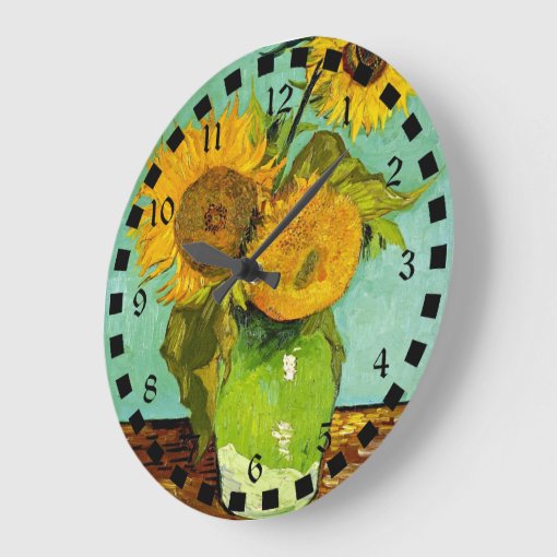 Van Gogh's Famous Painting, Sunflowers, 1888 Large Clock | Zazzle