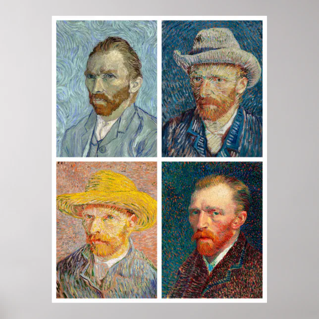 Van Gogh's Self-Portraits Poster | Zazzle