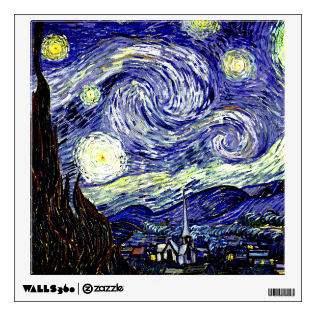Van Gogh's Starry Night, 1889 Wall Decal | Zazzle