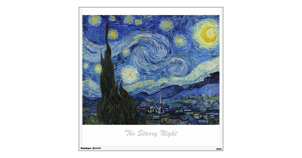 Van Gogh's Starry Night Wall Sticker | Zazzle