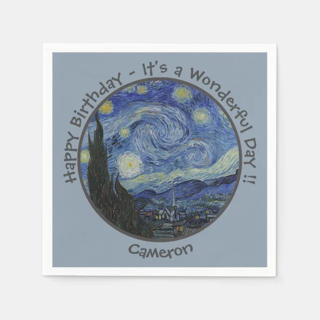 van Gogh's The Starry Night Party Items Collection Napkins | Zazzle