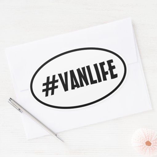 VAN LIFE Nomad Adventure Travel Camping Lifestyle Oval Sticker | Zazzle