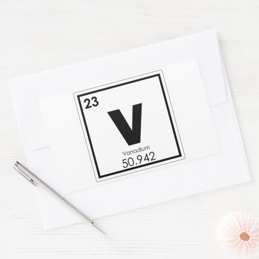 Vanadium chemical element symbol chemistry formula rectangular sticker ...