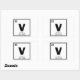 Vanadium chemical element symbol chemistry formula rectangular sticker ...